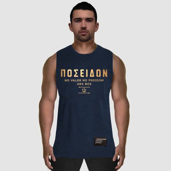 Nemesis Sleeveless Tank - Navy (Poseidon) – USA 🇺🇸 | Spartathletics